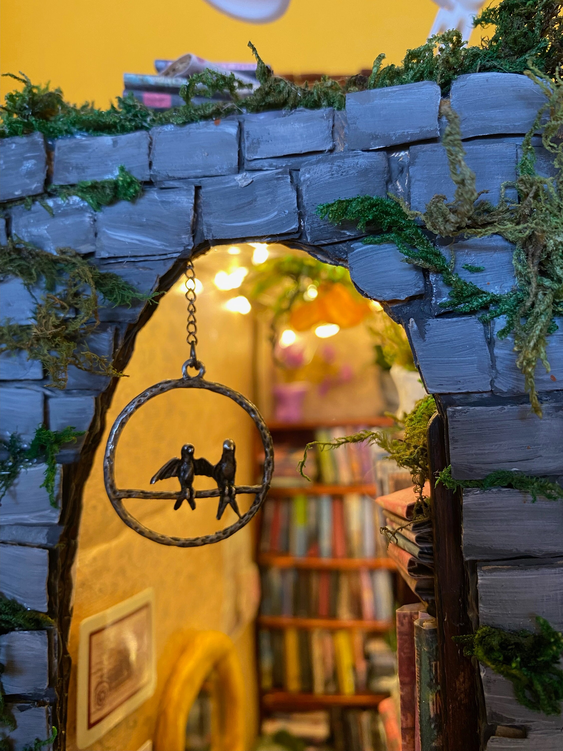 Library Book Nook Diorama Miniatures Bookshelf Insert Miniature Library ...