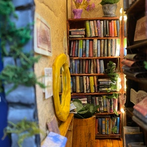Library Book Nook Diorama Miniatures Bookshelf Insert Miniature Library ...