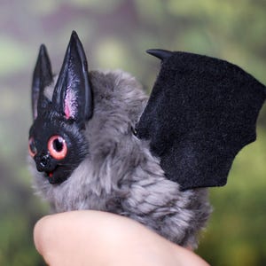 Teddy Bat With Mobile Wings and Red Eyes Stuffed Animal Toy Bat Cub - Etsy