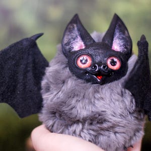 Teddy Bat With Mobile Wings and Red Eyes Stuffed Animal Toy Bat Cub - Etsy