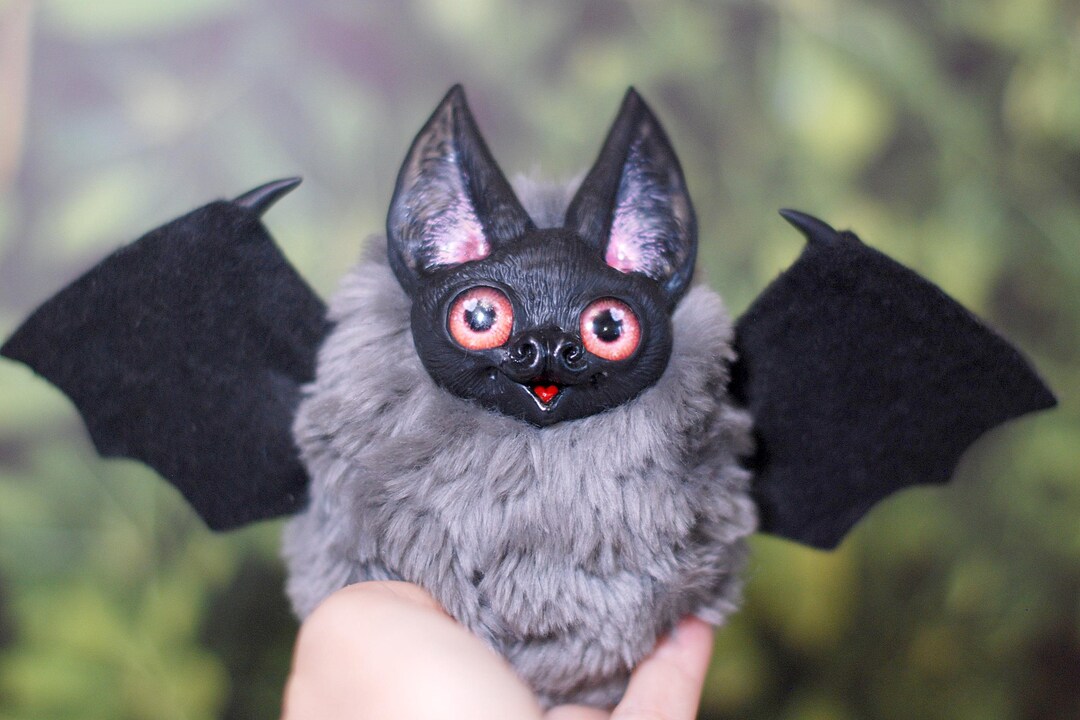 Teddy Bat With Mobile Wings and Red Eyes Stuffed Animal Toy Bat Cub - Etsy