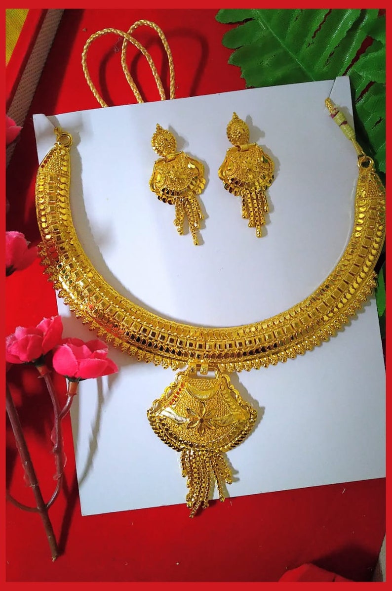 Indian Gold Jewelry Set - Etsy