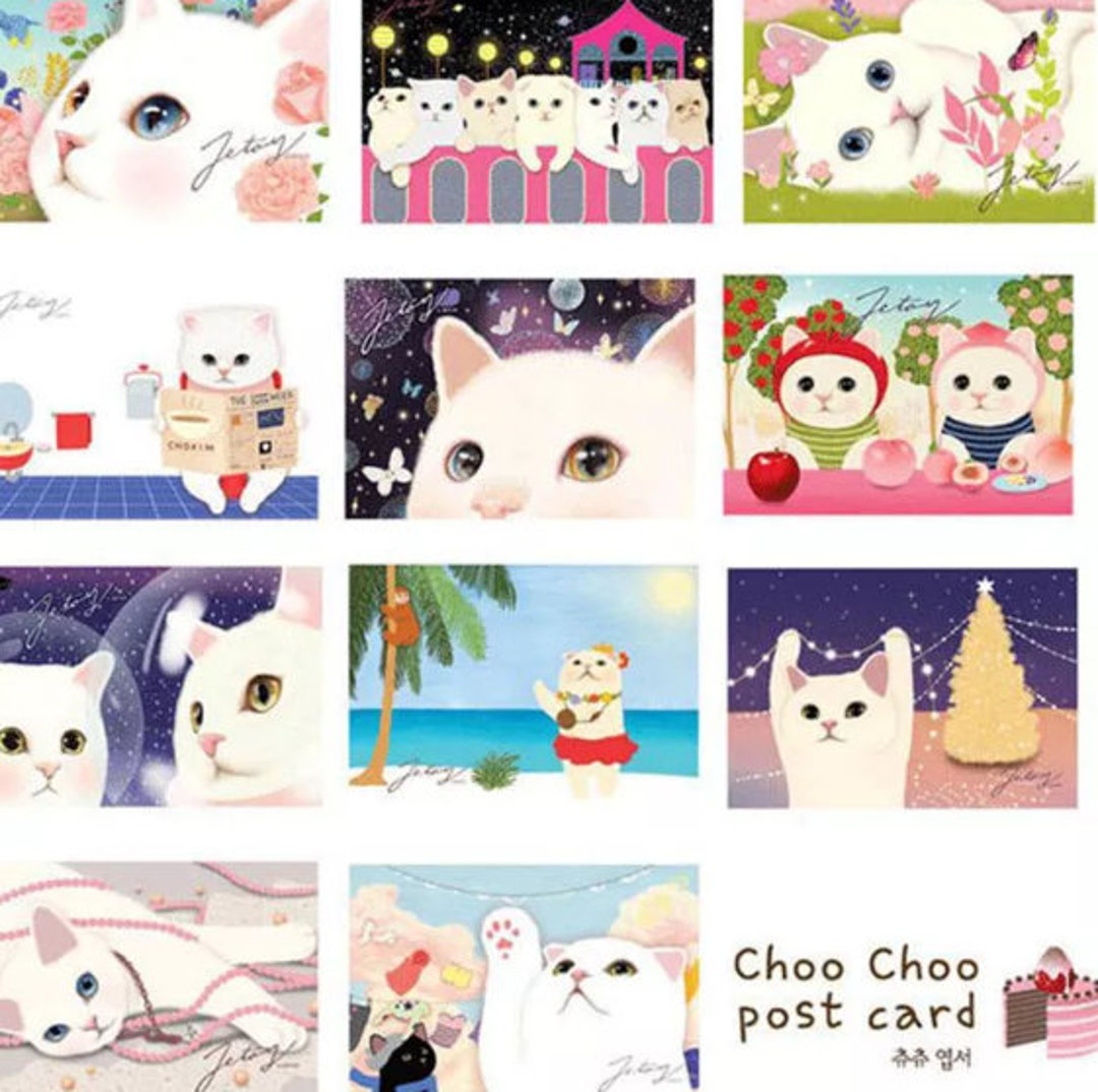 Cute Cats Choo Postcards Group Cartoon Christmas Card - Etsy