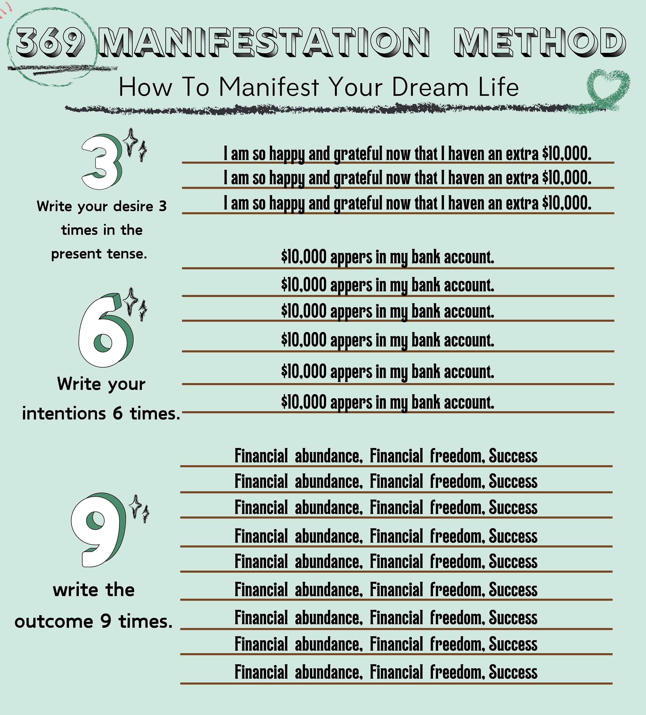 369 Manifestation Method Worksheet Instant Download Printable - Etsy 369 Manifestation Method Worksheet Instant Download Printable - Etsy