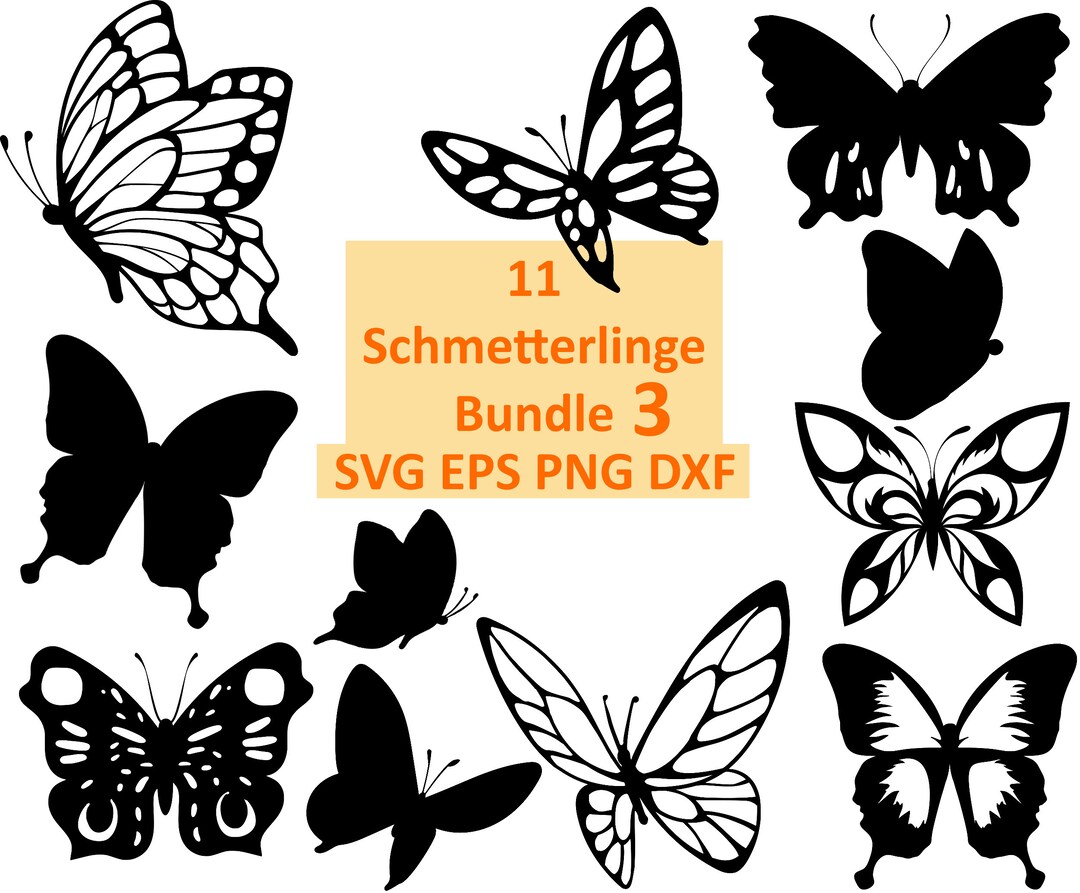 Butterflies Butterfly SVG Eps Dxf Png 3 - Etsy