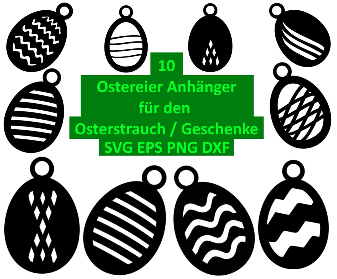 Easter Egg Pendant SVG Png Dxf Eps Earrings With Pattern for Home Laser ...