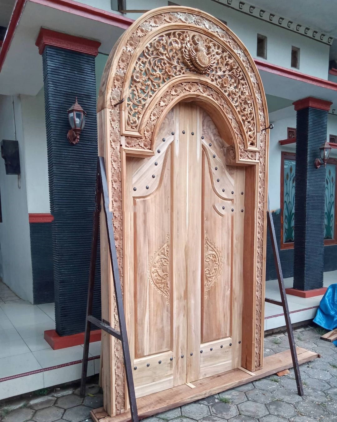 Traditional Hand Carved Wooden Door Ancient Door and Teak Wood Frame ...