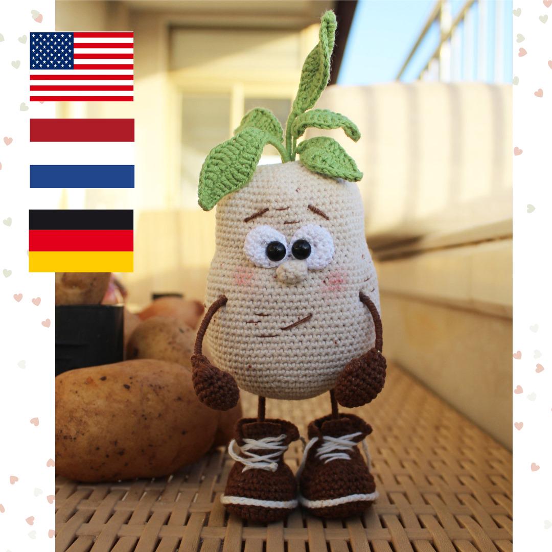 Crochet Potato Toy Pattern: Amigurumi Vegetable (PDF) - Etsy