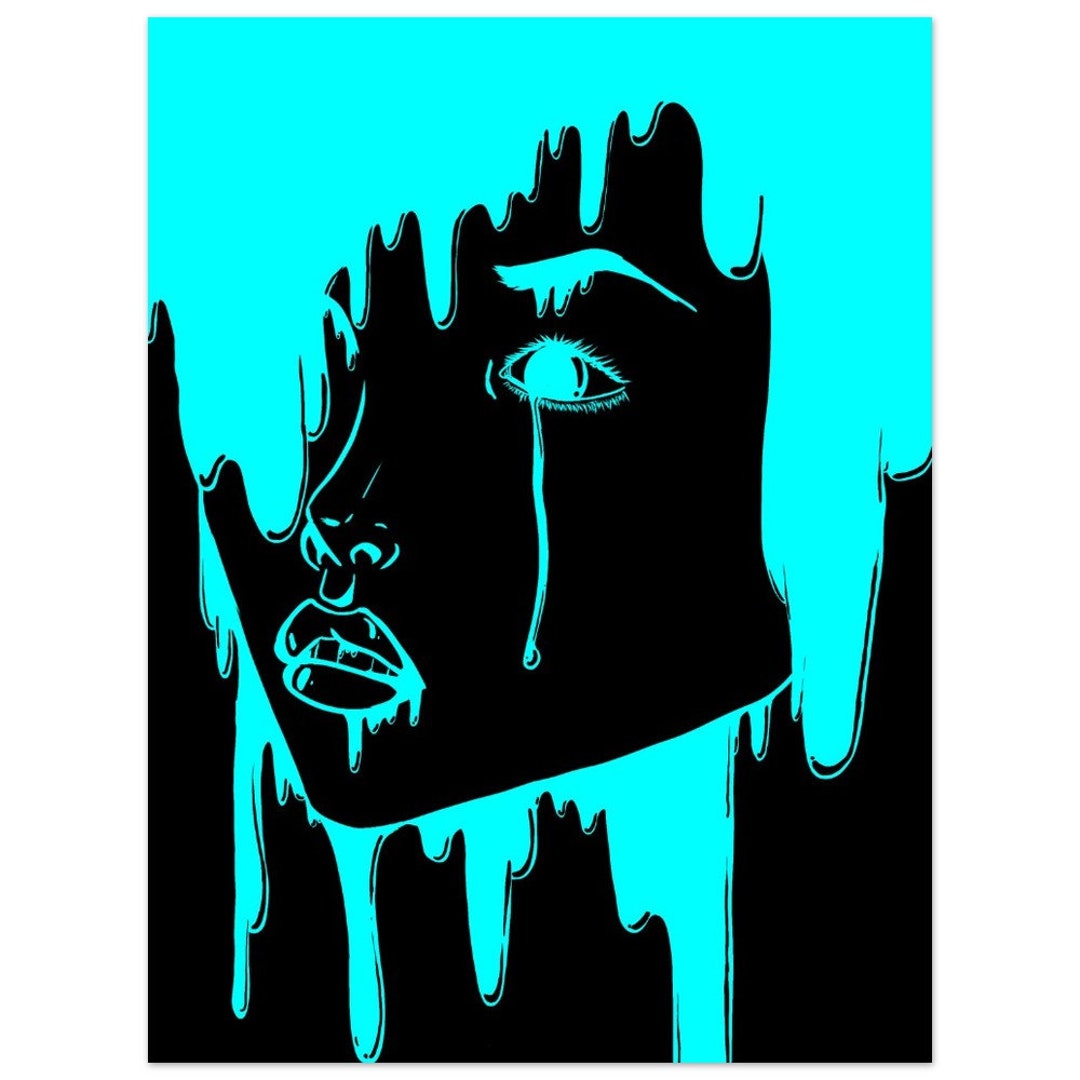 Art Print DRIP Surrealist Pop Art Matte Poster Print Trippy Artwork ...