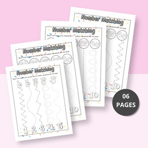Printable Number Matching Template Counting Activity - Etsy