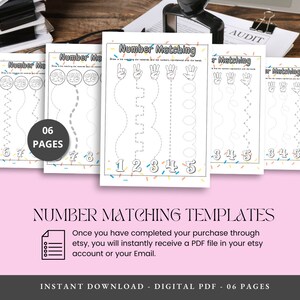 Printable Number Matching Template Counting Activity - Etsy