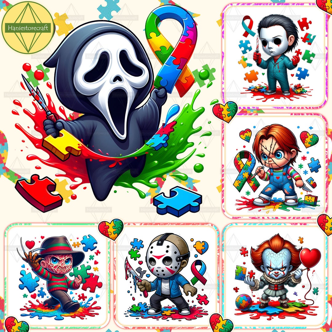 Autism Horror Killer Png Bundle, Autism Awareness Png, Awareness Png ...