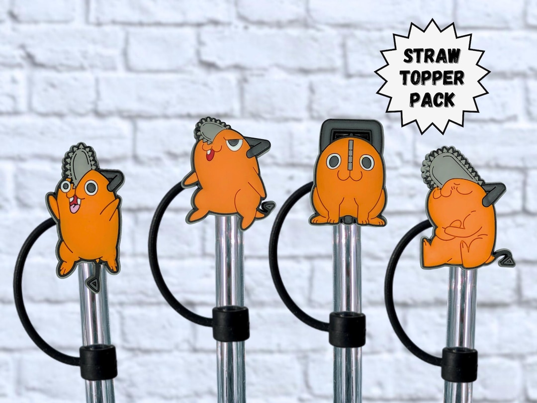 Straw Topper Pack | Anime Chainsaw Dog | Stanley Straw Covers | Pochita ...