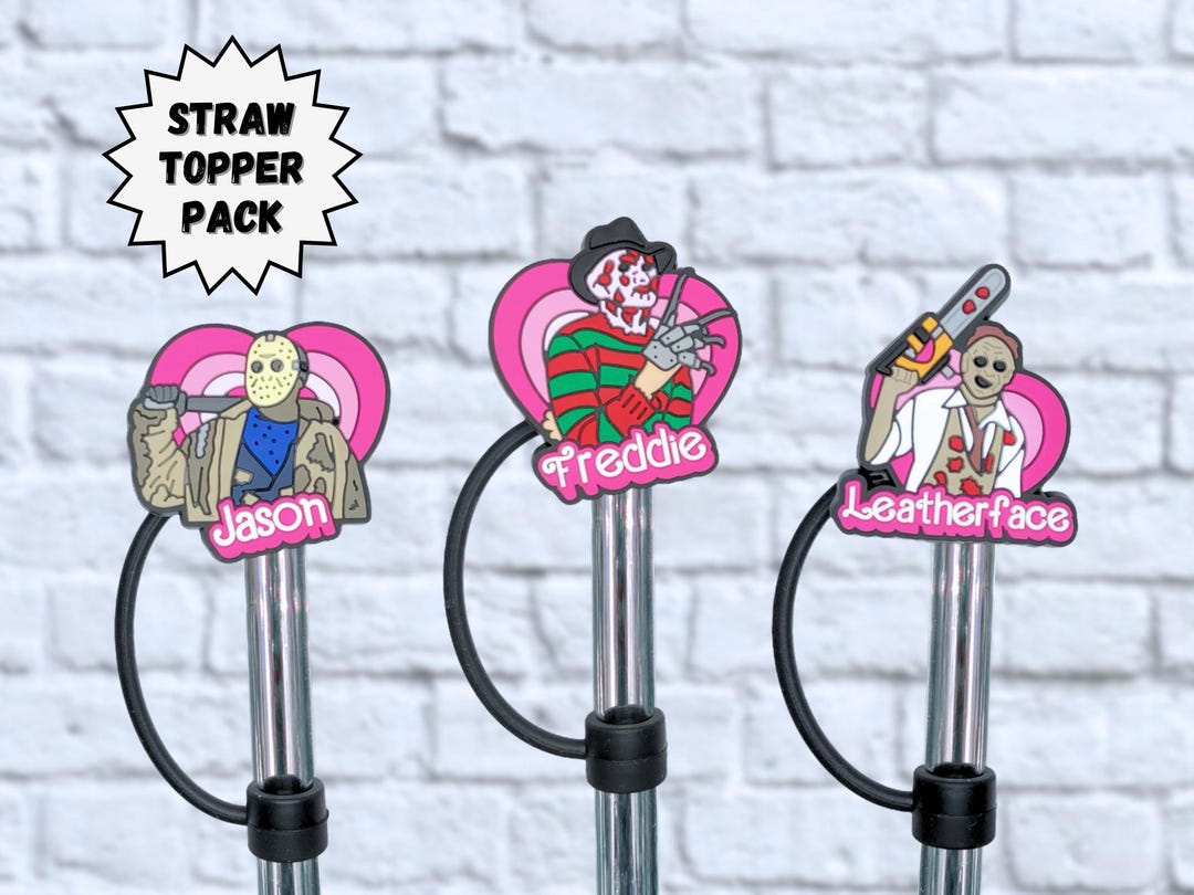 Cute Serial Killers Straw Toppers | Stanley Straw Covers | Horror Movie ...
