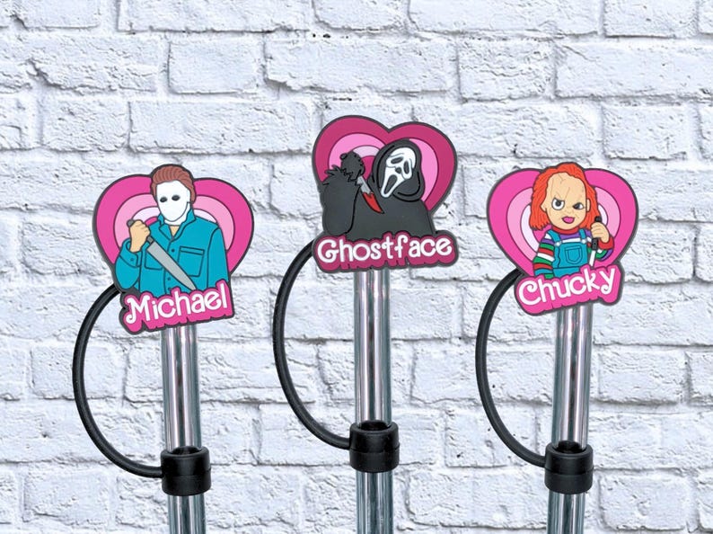 Cute Serial Killers Straw Toppers Stanley Straw Covers Horror Movie ...