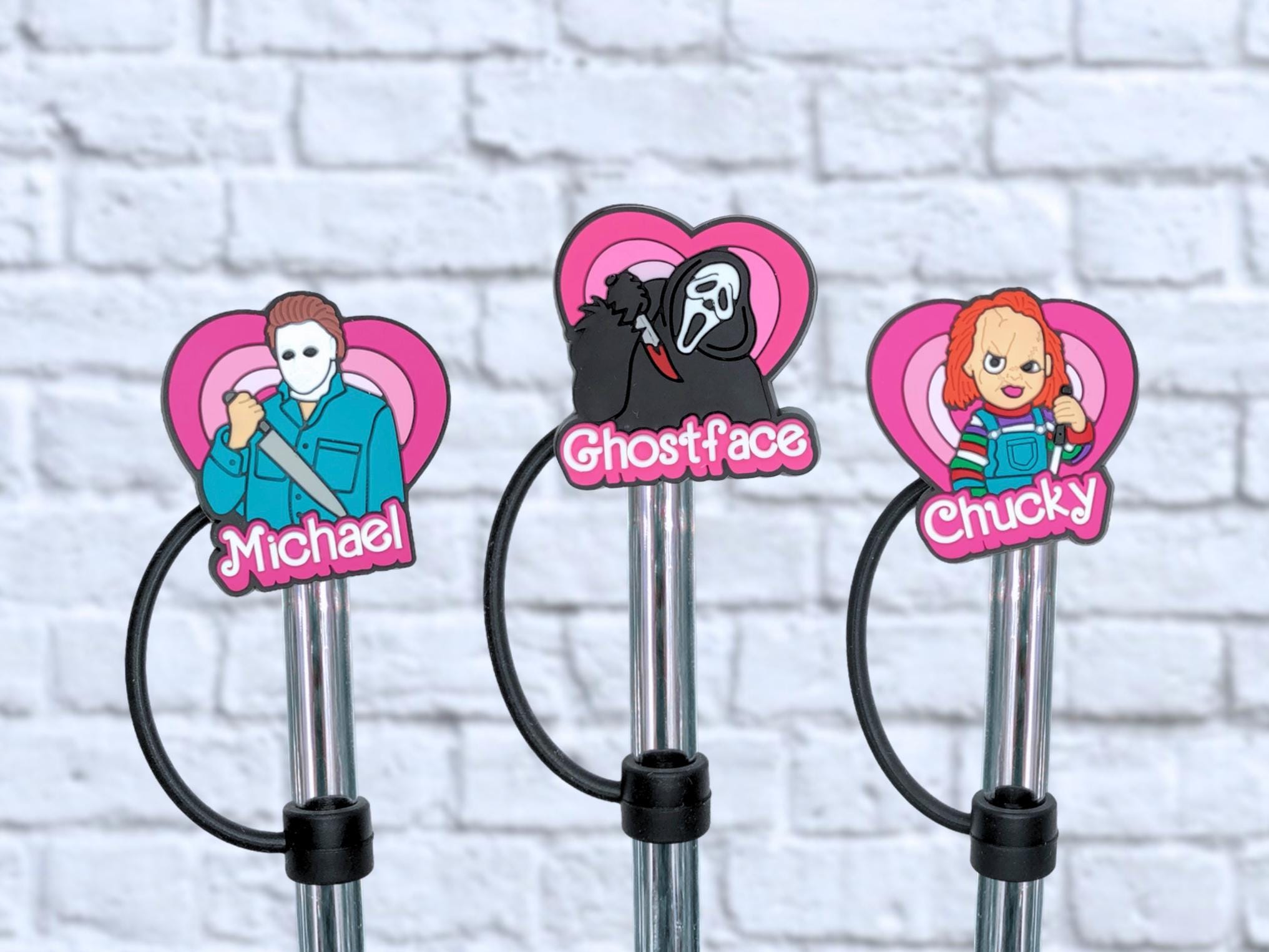 Cute Serial Killers Straw Toppers | Stanley Straw Covers | Horror Movie ...