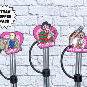 Cute Serial Killers Straw Toppers Stanley Straw Covers Horror Movie ...