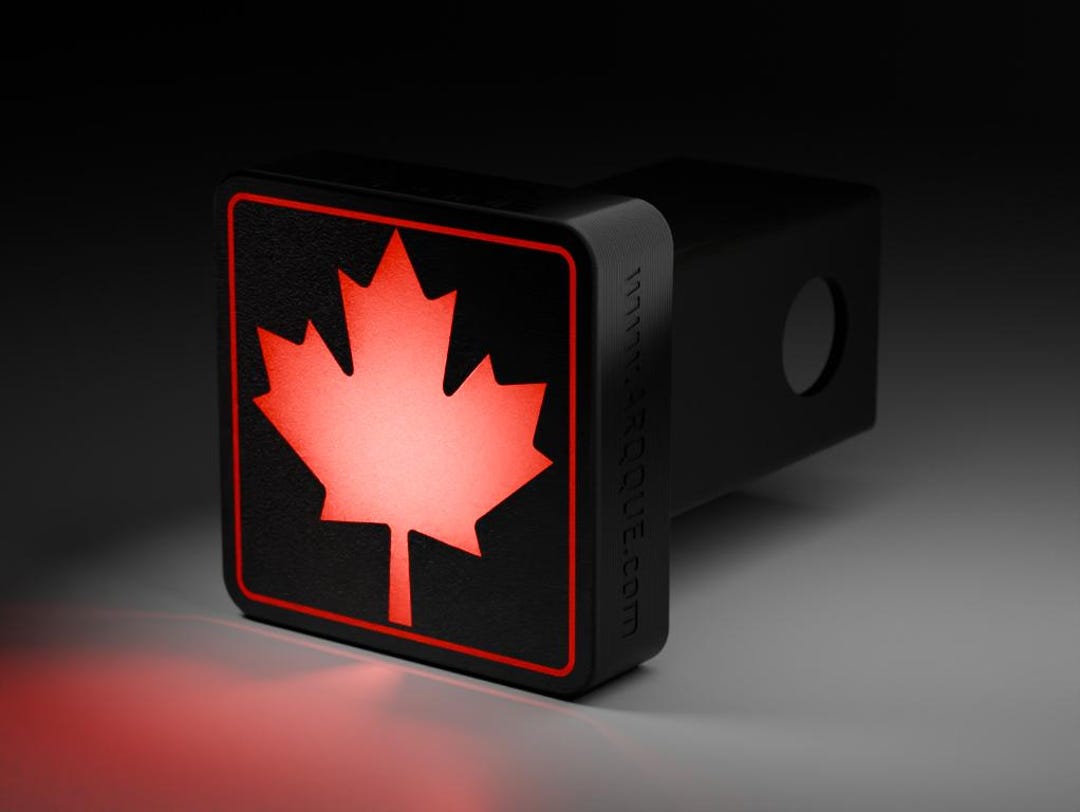 LED Trailer Hitch Cover Light - Canadian Maple Leaf Design - Fits 2 ...
