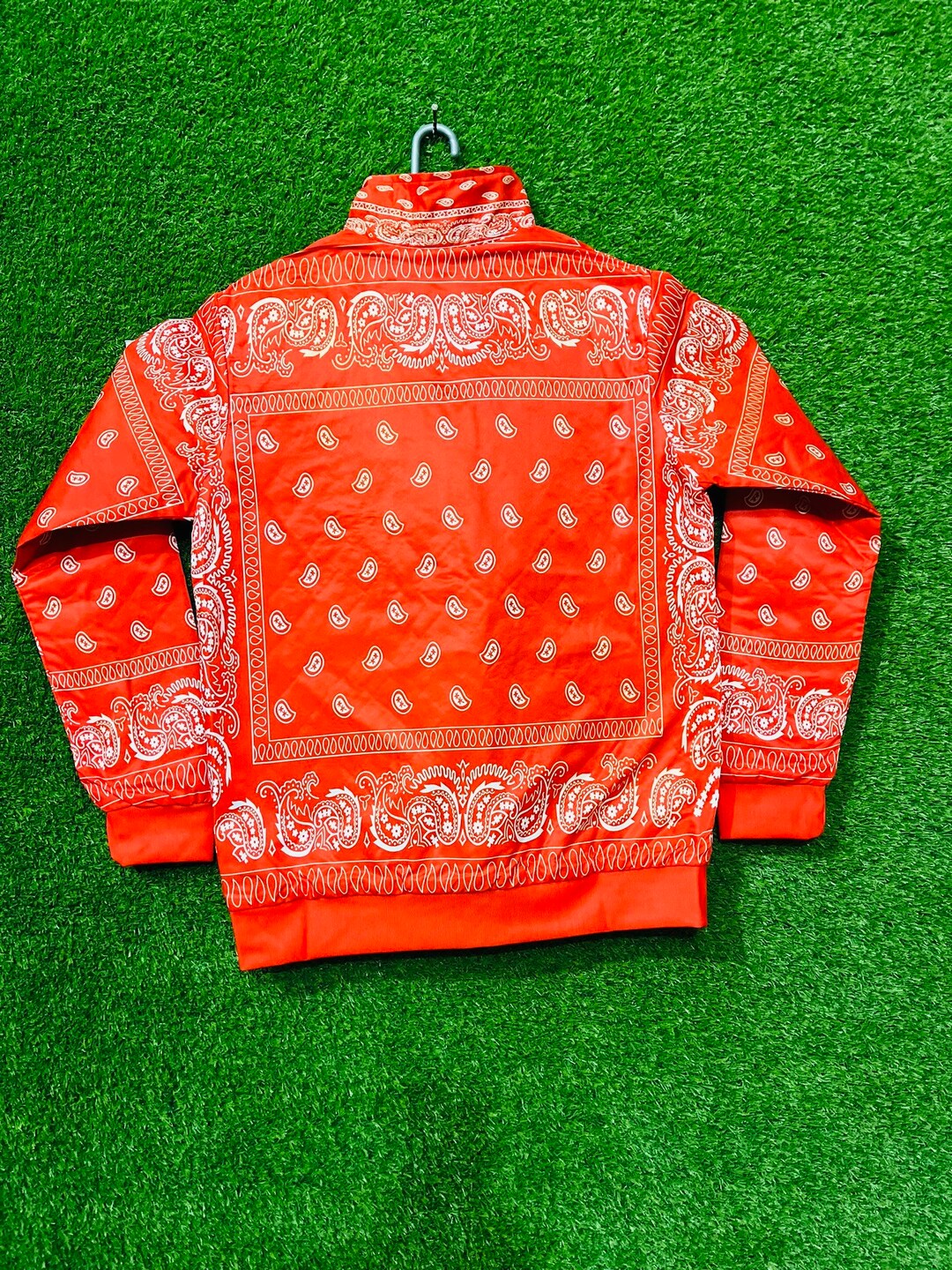 Paisley Bandana Jacket orange Paisley Bandana Print Rap Hip-hop Jacket ...