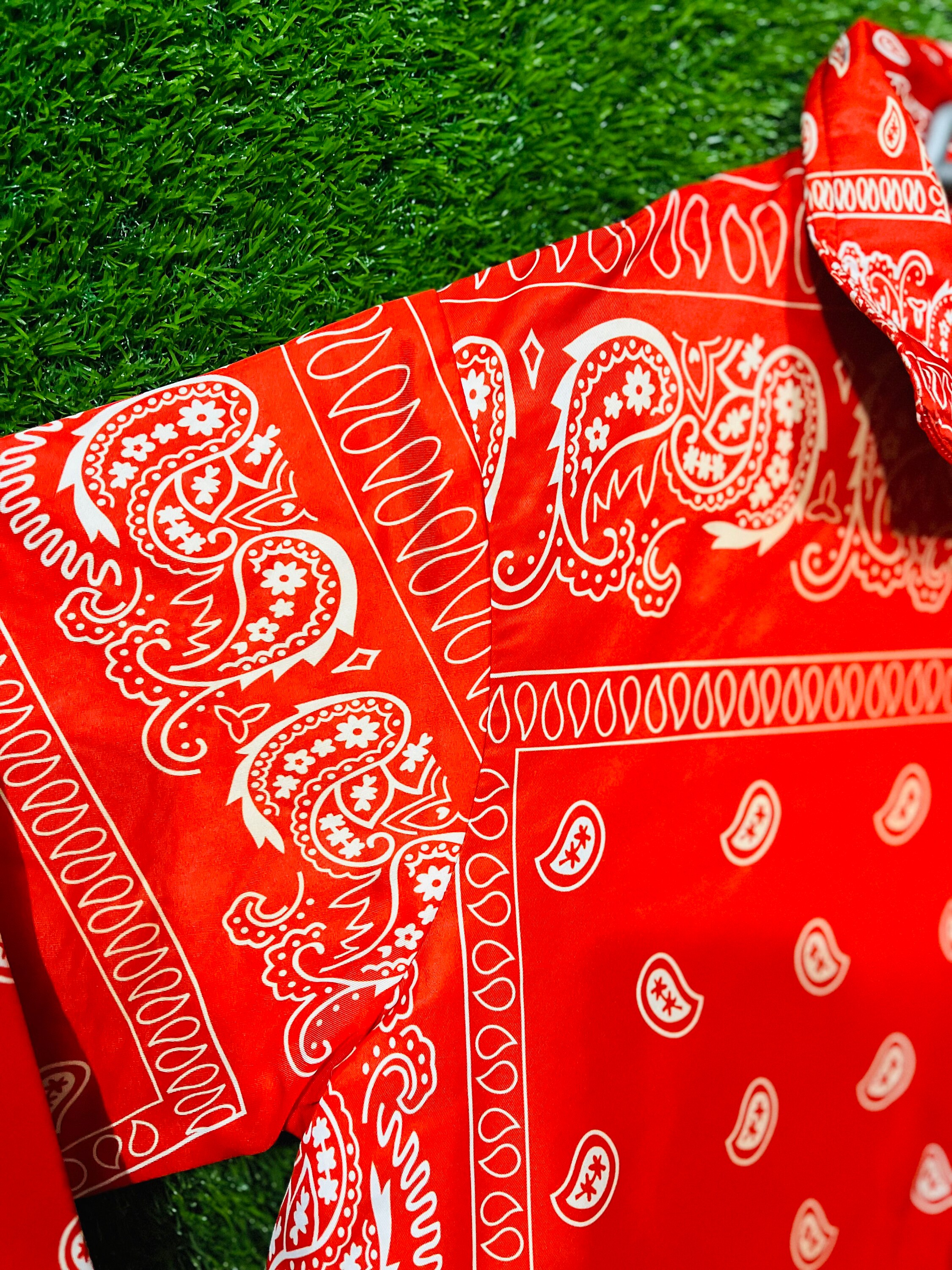 Paisley Bandana Jacket orange Paisley Bandana Print Rap Hip-hop Jacket ...