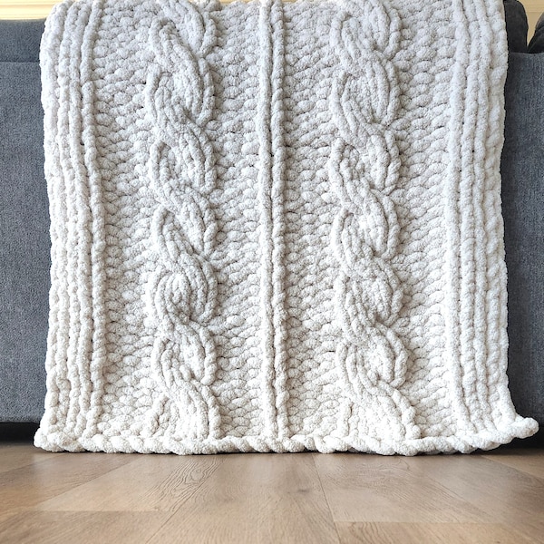 Cable Knit Blanket - Etsy