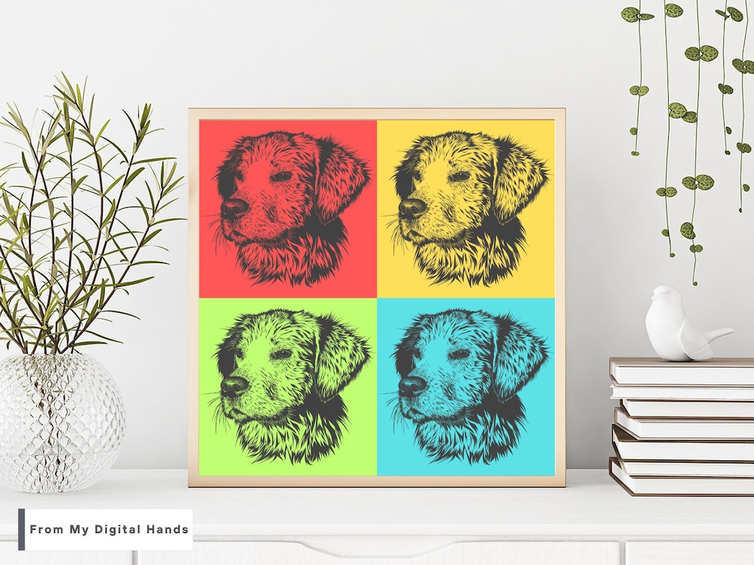 Pop Art Print Framework Canine Snout Digital Wall Art Printable PDF Format 40 X 40 Cm - Etsy