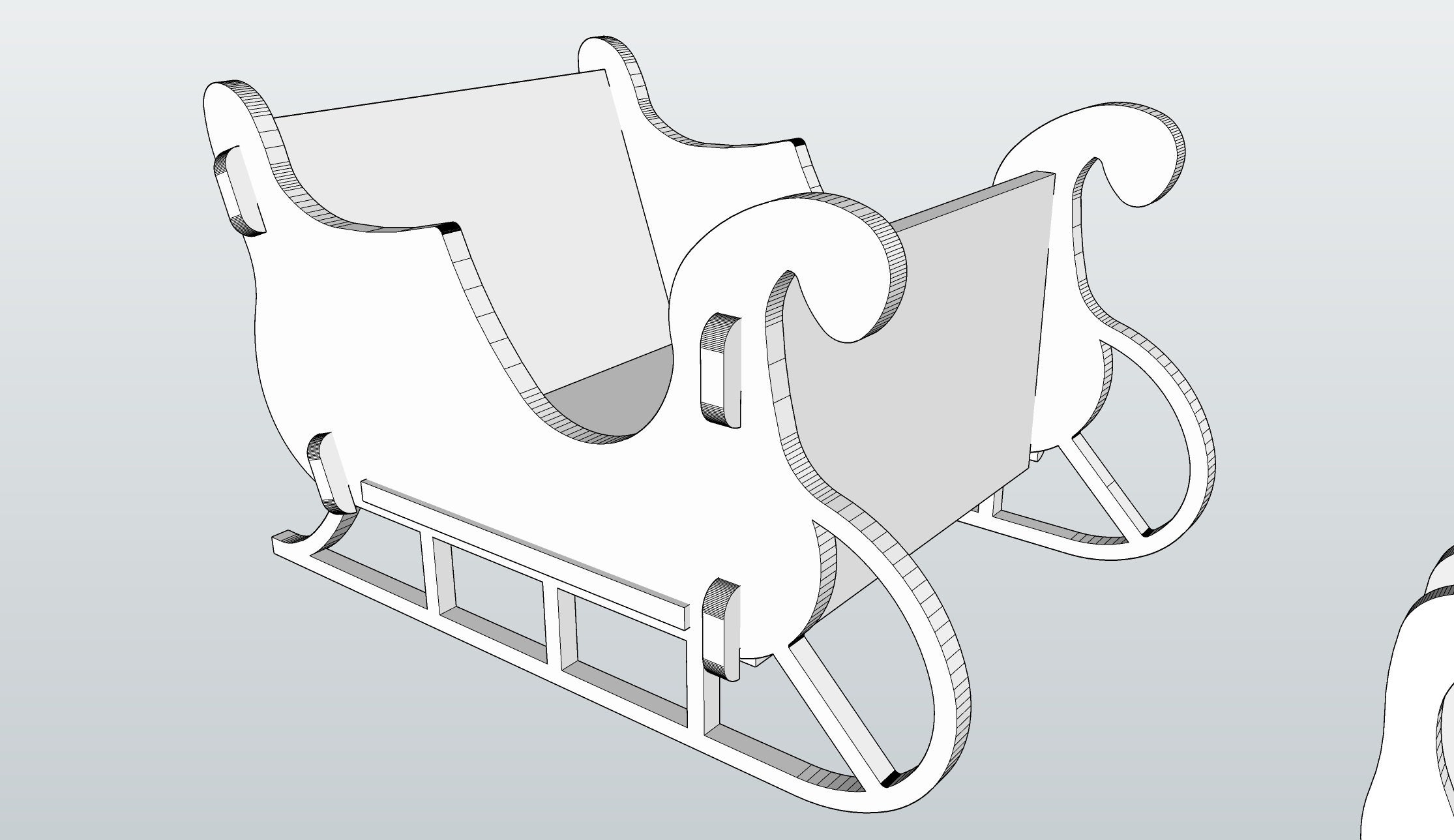 CNC Template for Dry Stack Beautiful Reindeer and Sleigh Christmas ...