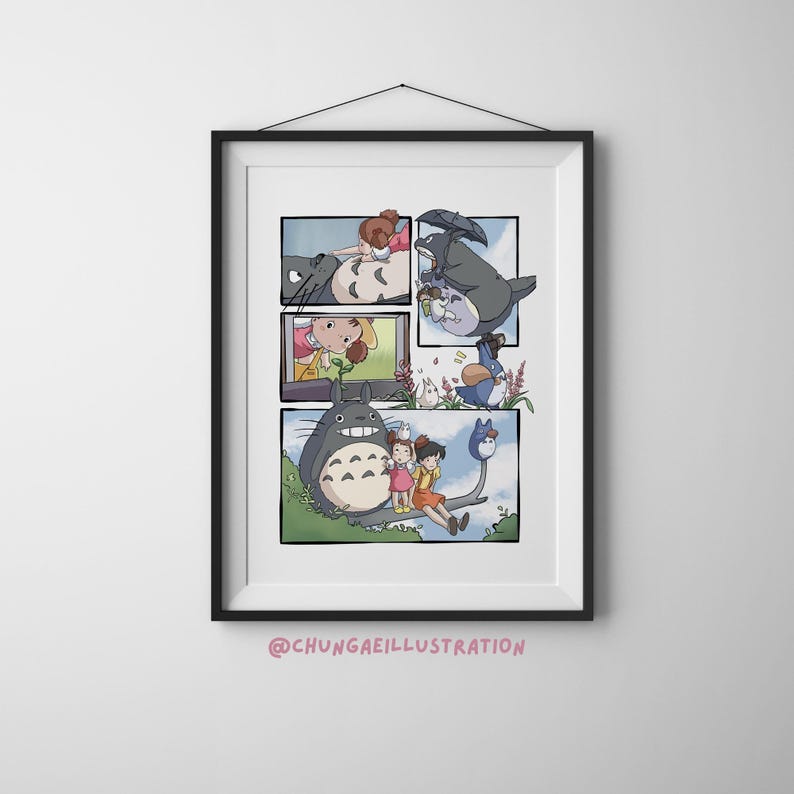 Totoro Wall Art Printable, Ghibli Anime Poster, Cute Totoro Gift ...
