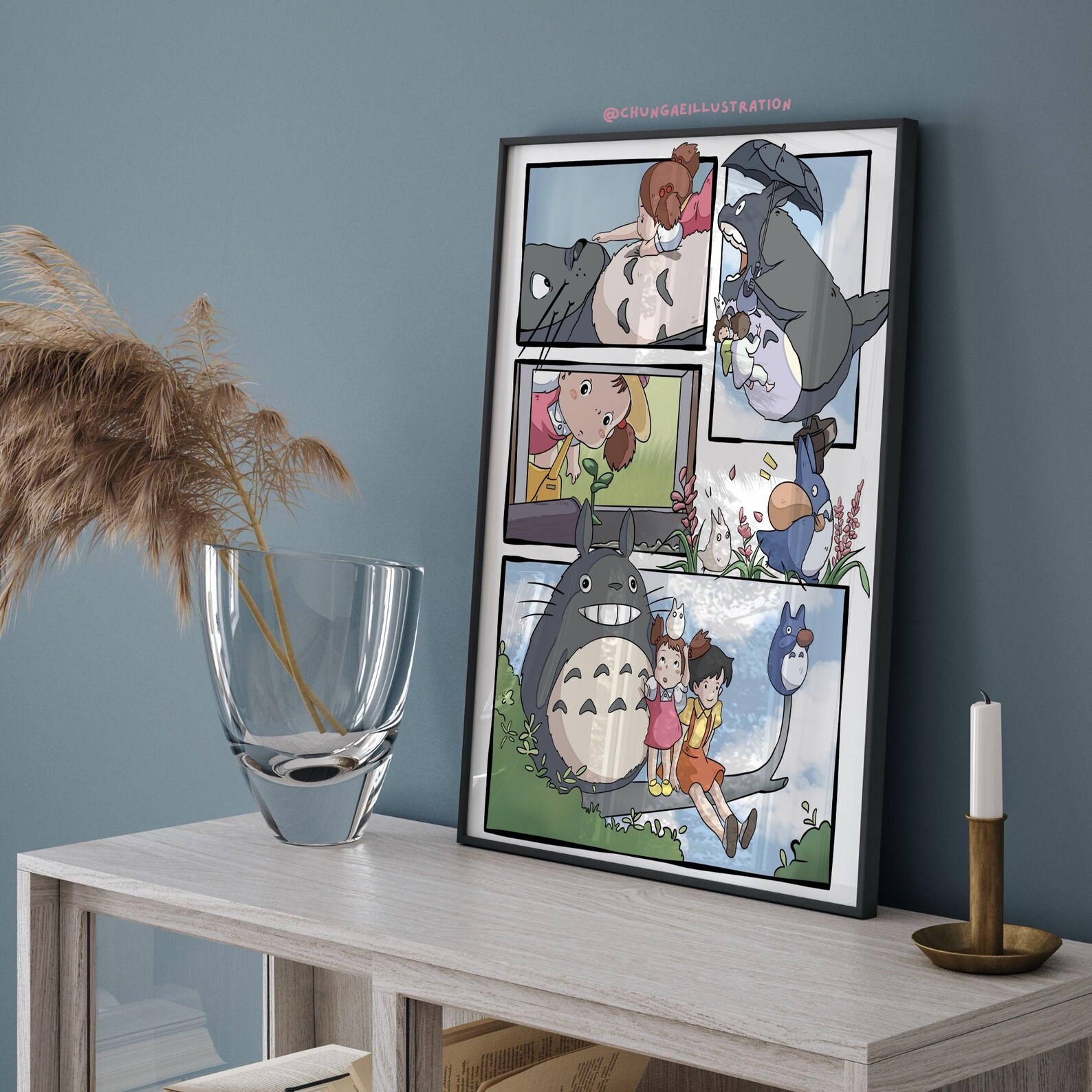 Totoro Wall Art Printable, Ghibli Anime Poster, Cute Totoro Gift ...