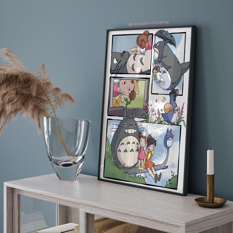 Totoro Wall Art Printable, Ghibli Anime Poster, Cute Totoro Gift ...