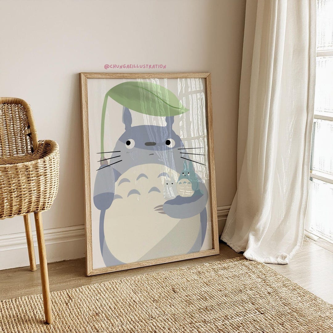 Totoro Digital Print, Studio Ghibli Wall Art, Cute Totoro Printable ...