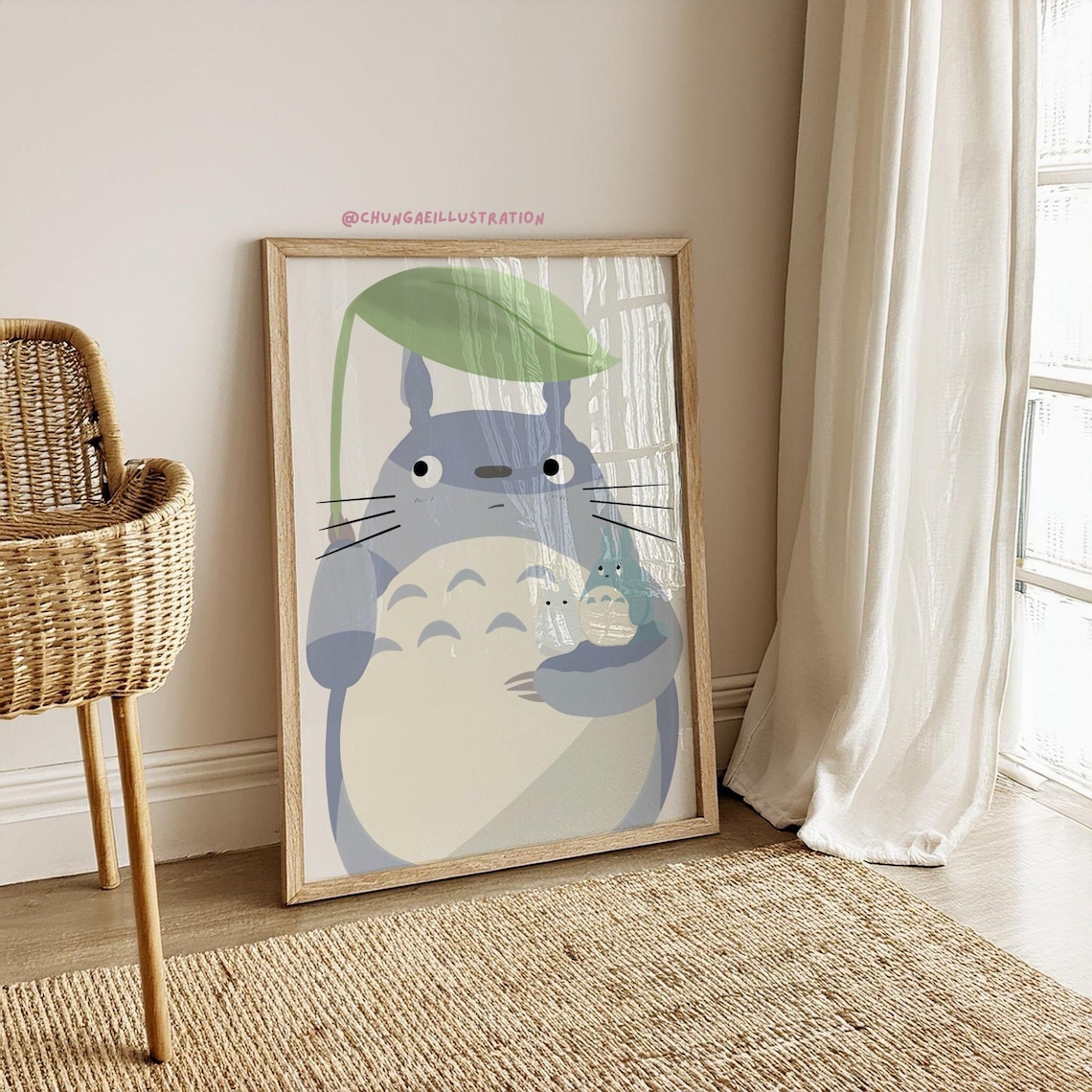 Totoro Digital Print, Studio Ghibli Wall Art, Cute Totoro Printable ...