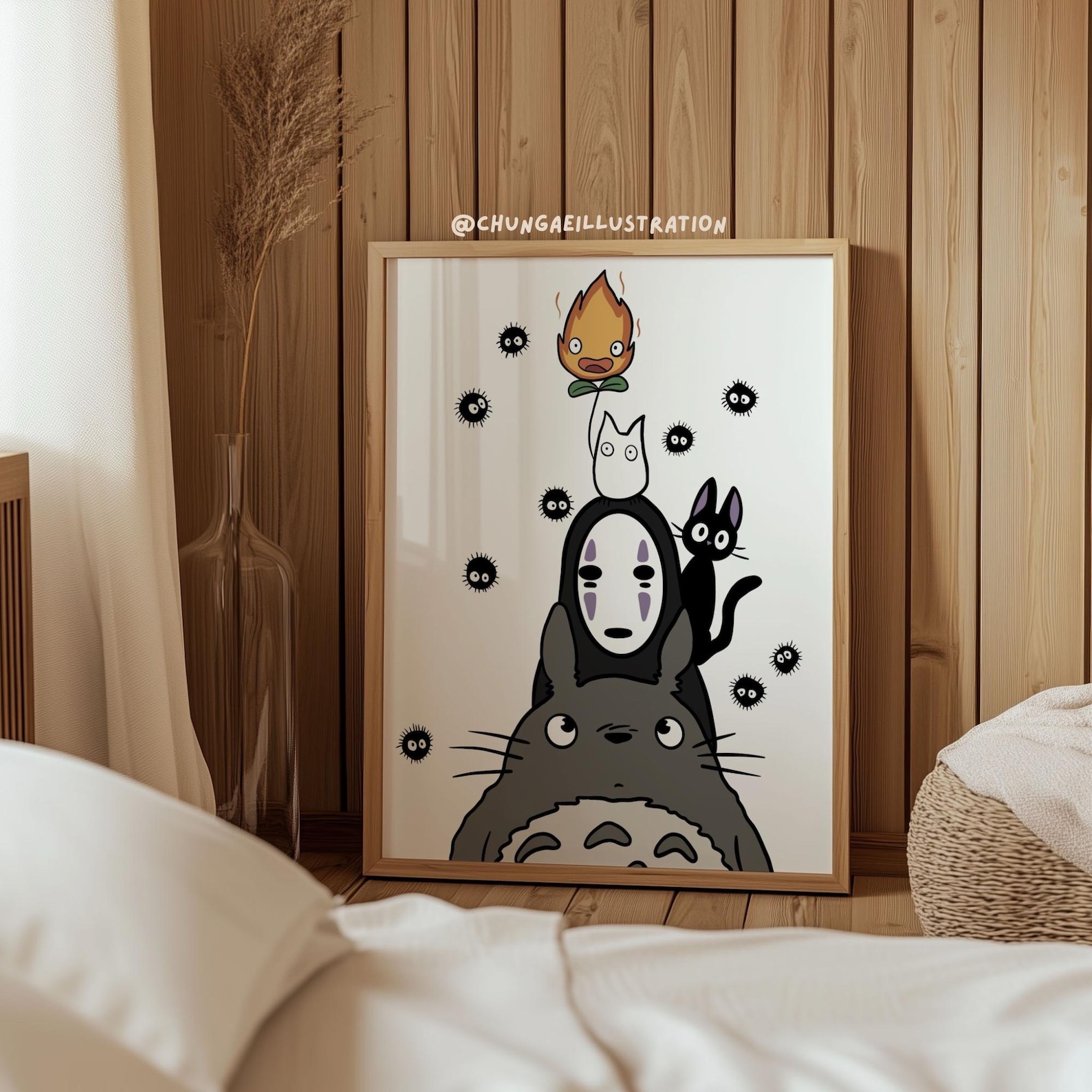 Totoro Art Print | Studio Ghibli Characters Illustration - Etsy