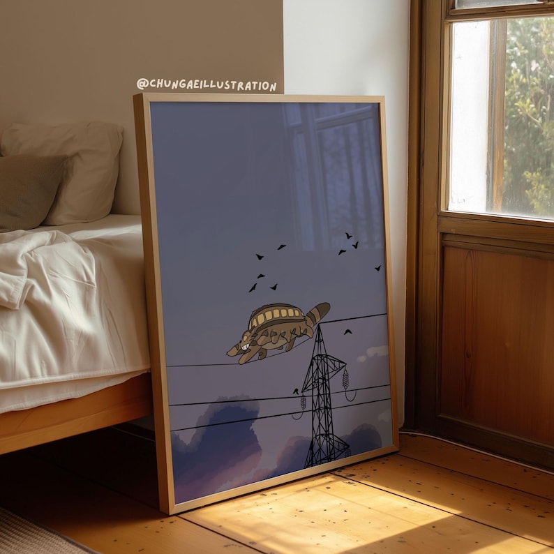 Totoro Catbus Print | Studio Ghibli Anime Wall Art - Etsy