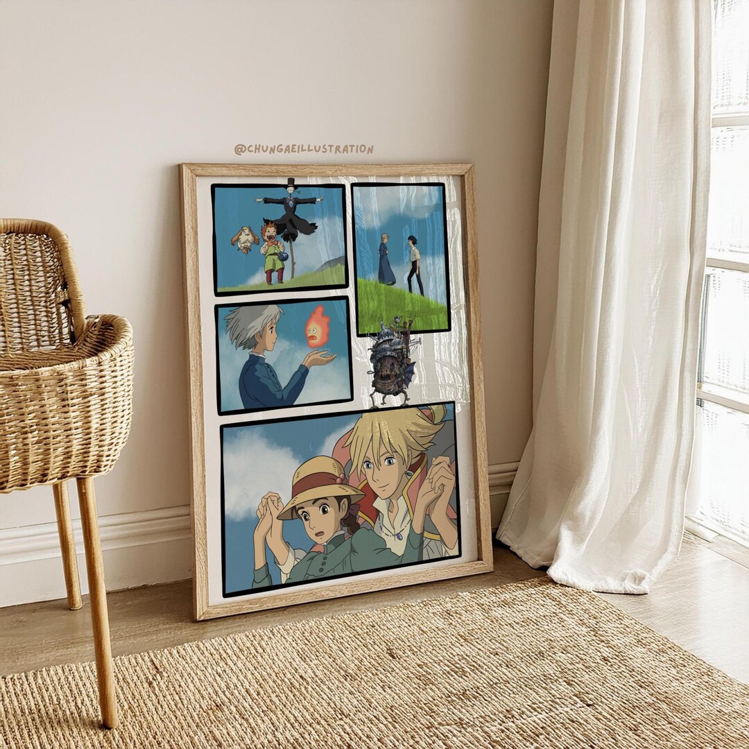 Howl's Moving Castle Print | Studio Ghibli Anime Art - Etsy