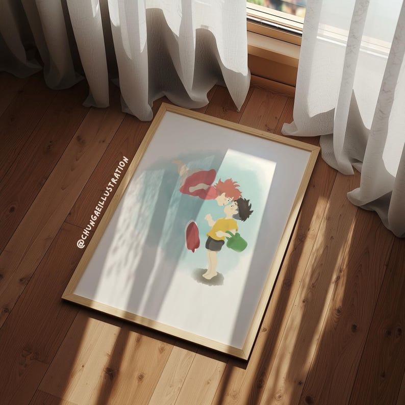 Ponyo Anime Print | Studio Ghibli Wall Art - Etsy