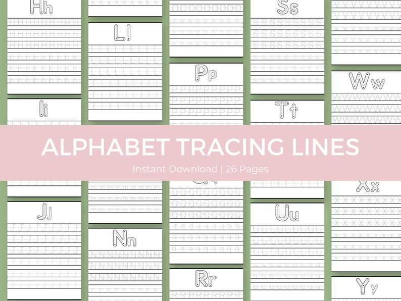 26 Printable Alphabet Tracing Pages, Worksheets for Kids, Preschool ...