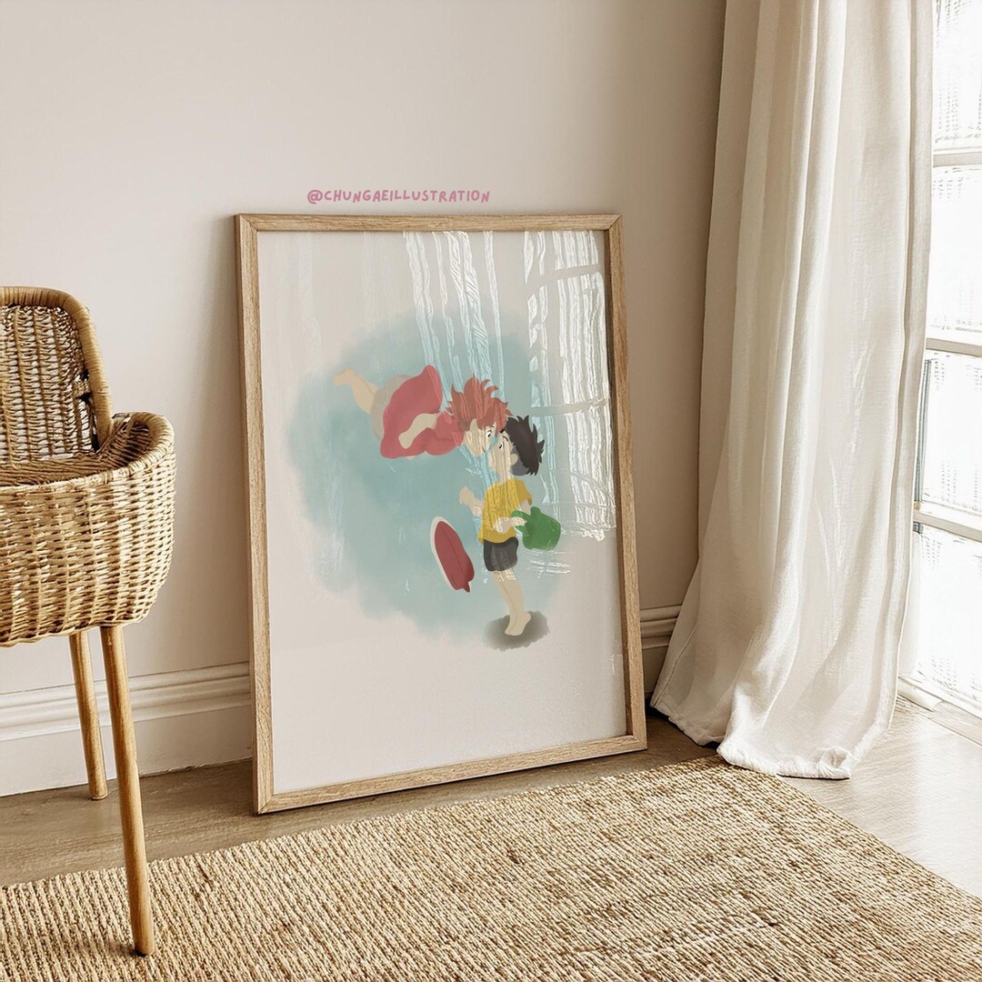 Ponyo Wall Art Printable, Studio Ghibli Poster, Hayao Miyazaki Gift ...