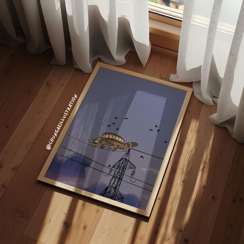 Totoro Catbus Print | Studio Ghibli Anime Wall Art - Etsy