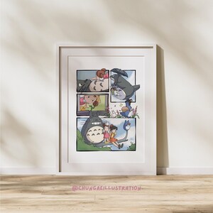 Totoro Wall Art Printable, Ghibli Anime Poster, Cute Totoro Gift ...
