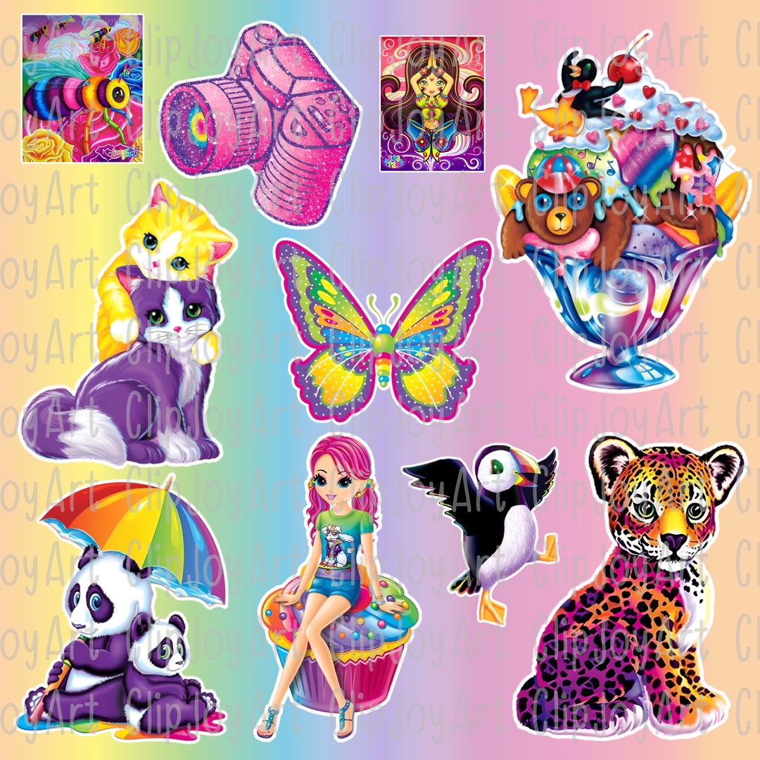 90s Nostalgia Rainbow PNG Bundle Lisa Frank Inspired Bright Vibrant ...