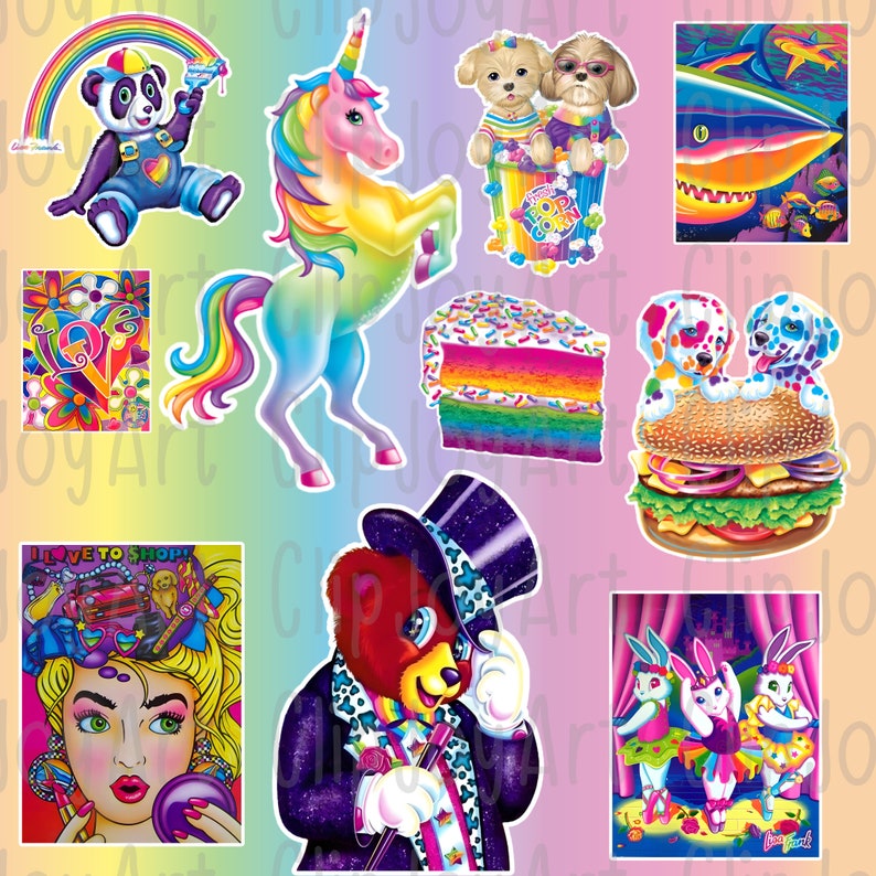 90s Nostalgia Rainbow PNG Bundle Lisa Frank Inspired Bright Vibrant ...