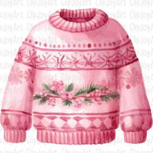 Clipjoyart Pink Christmas Sweaters Winter Holiday Wear Clip Art ...
