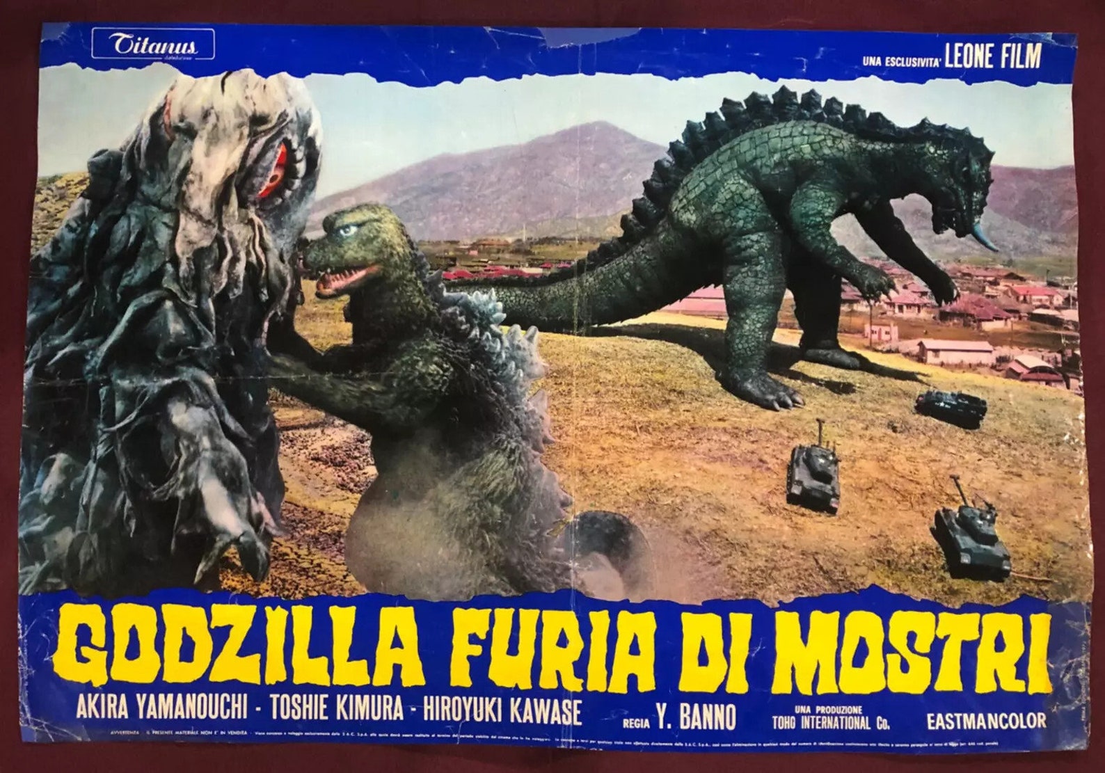 GODZILLA Vs the SMOG MONSTER Hedora Movie Poster Italian 1971 Yongary ...