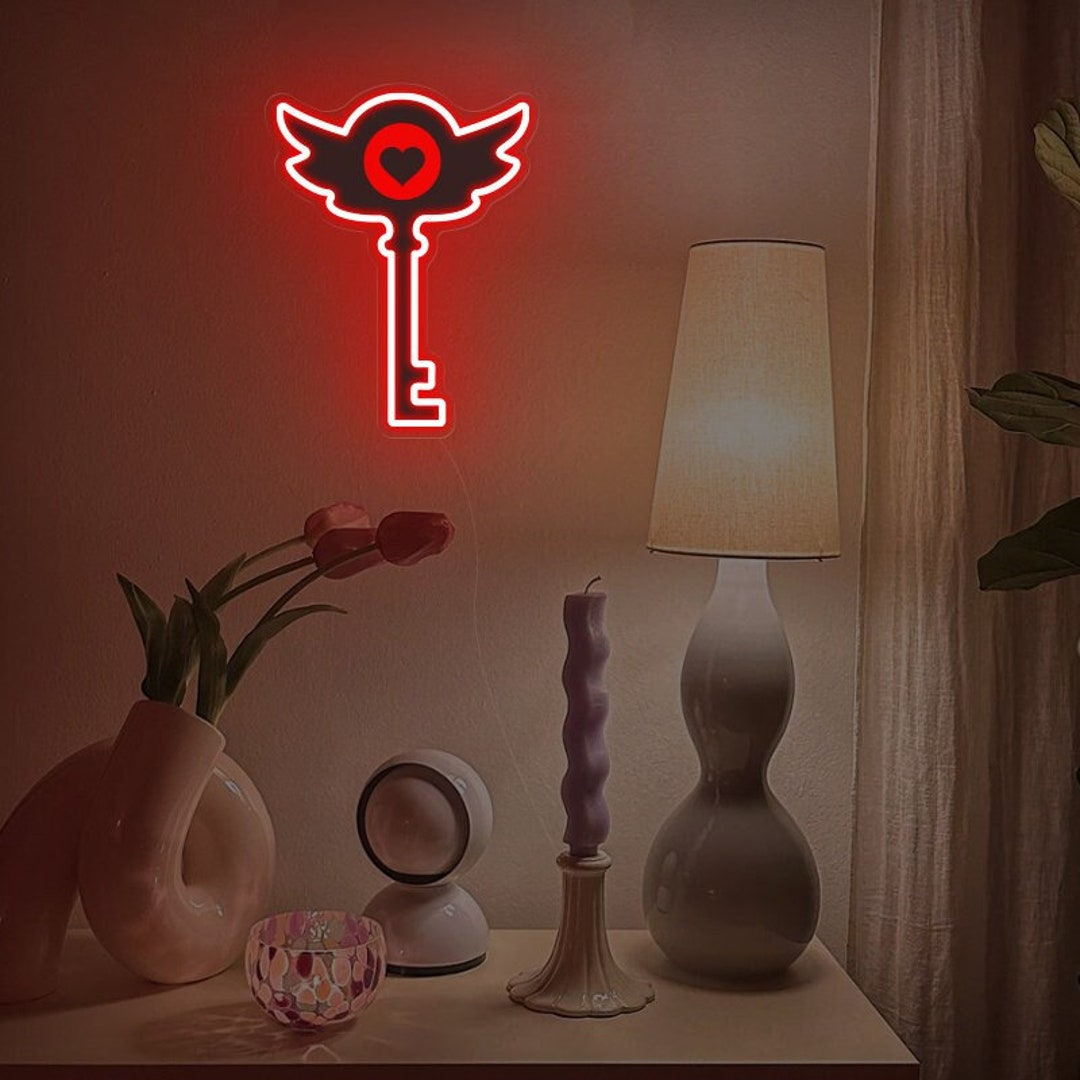 Hazbin Hotel Key Neon Sign, Heaven Hell Demon Hotel Key Hazbin Wall ...