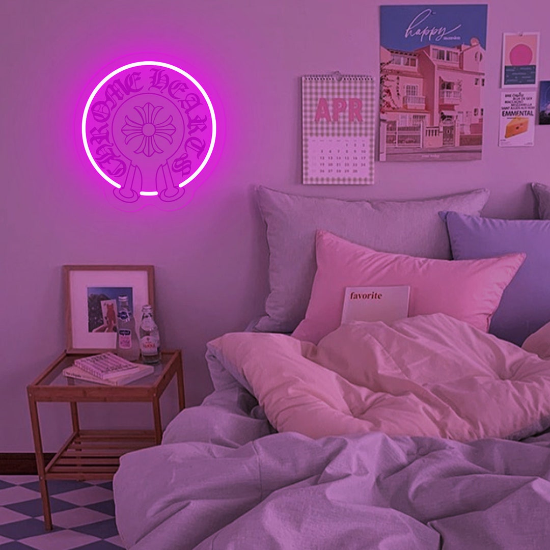 Y2K Style Chrome Hearts Neon Sign,hypebeast Figure Cross Wall Art ...