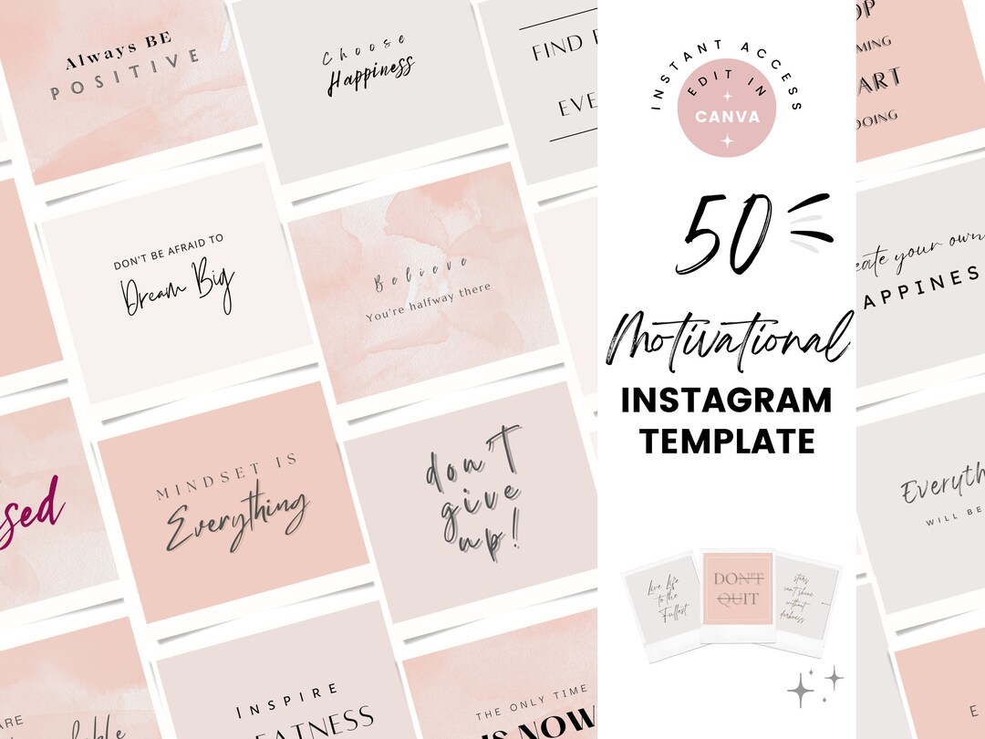 50 Instagram Motivational Quote Template - Etsy