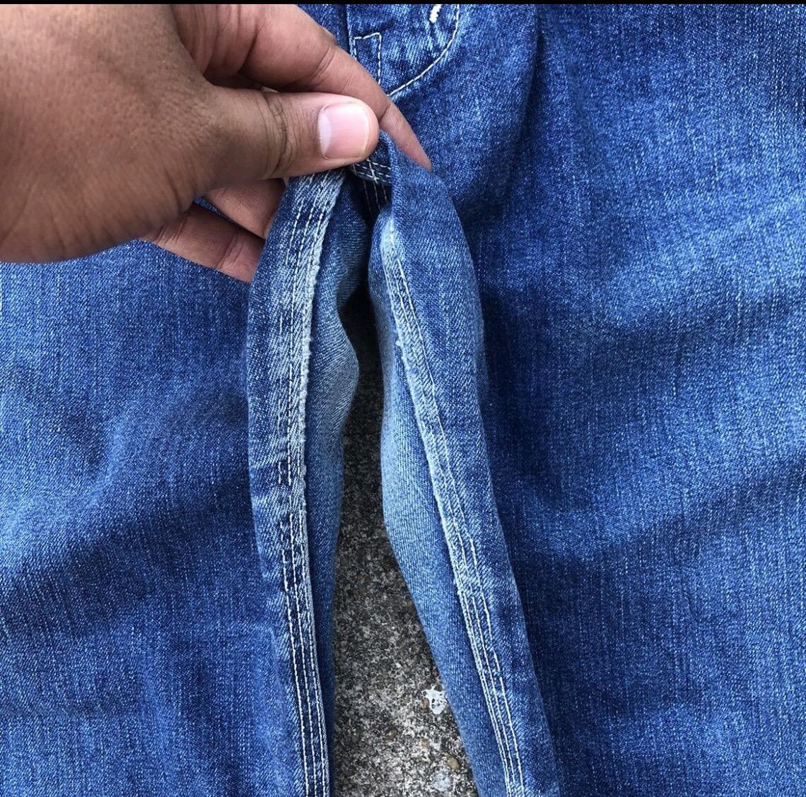 Vintage Big John Stoned Washed Ripped Distress Denim Overall Bushpants ...