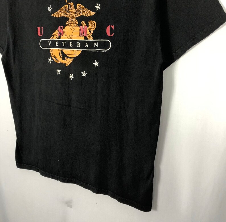 Vintage 2001 USMC Veteran Army Soldier Military Big Logo Promo Tee ...