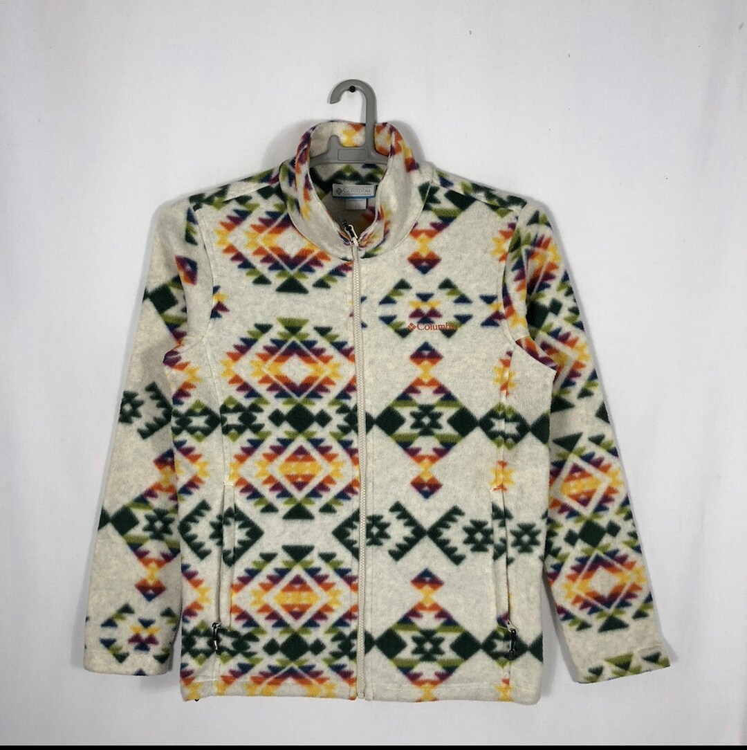 Vintage Columbia Small Embroidered Logo Multicolour Nice Aztec Native ...